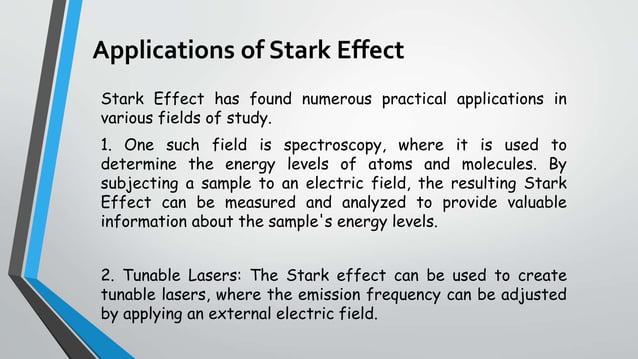 Sachin Semwal (STARK EFFECT ) 2.pptx | Chemistry | Science