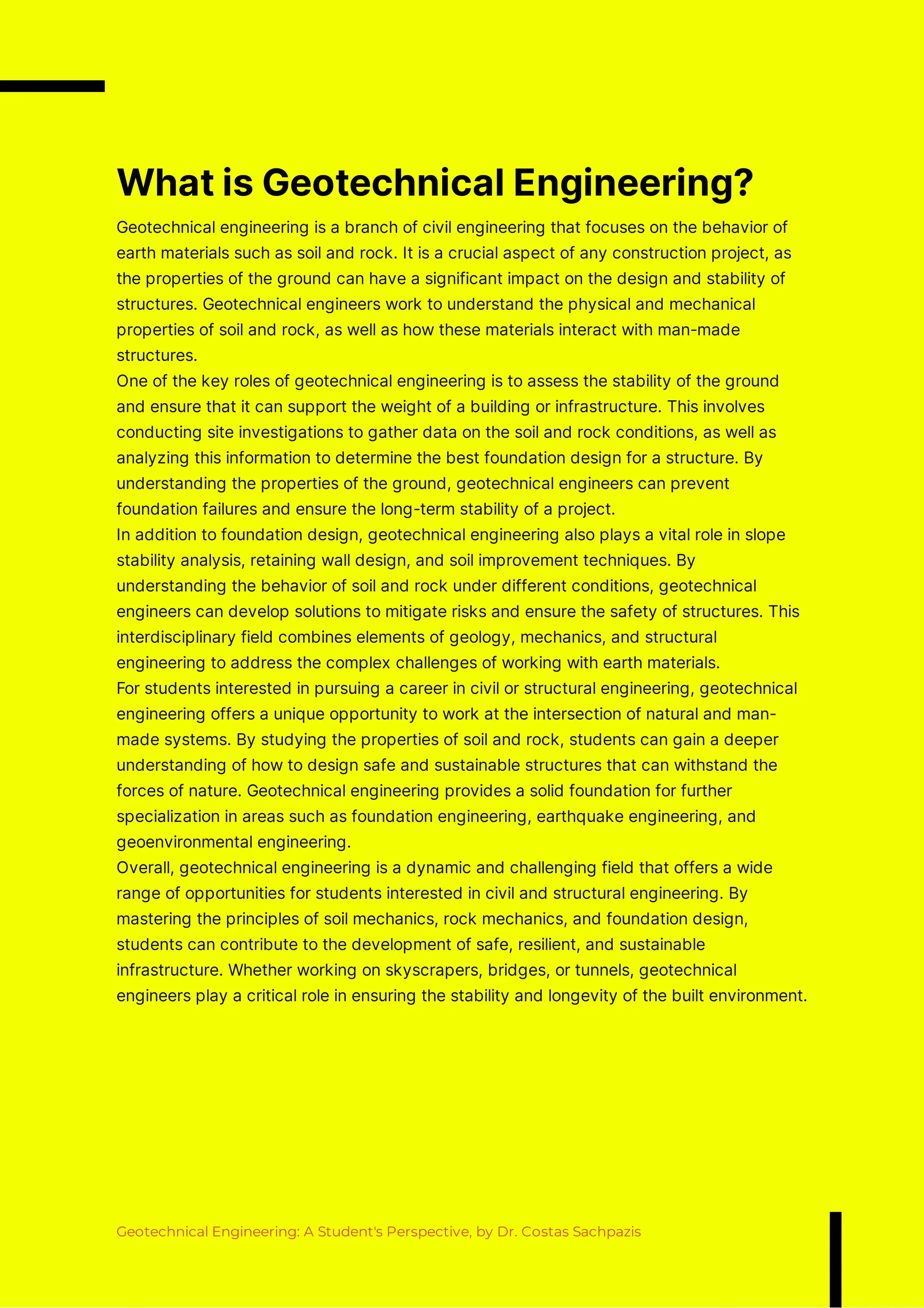 Sachpazis Costas: Geotechnical Engineering: A student's Perspective Introduction | PDF