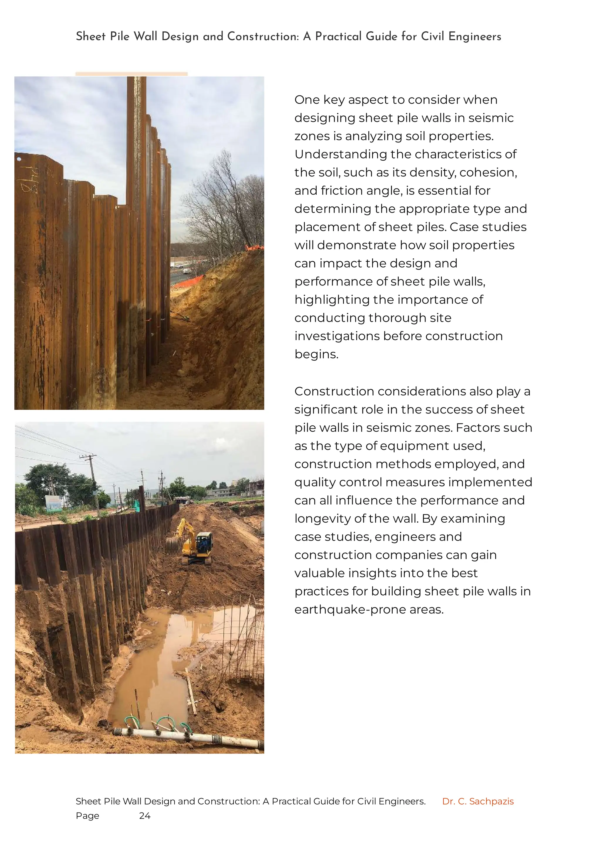 Sheet Pile Wall Design and Construction: A Practical Guide for Civil Engineers. By Dr. Costas ...