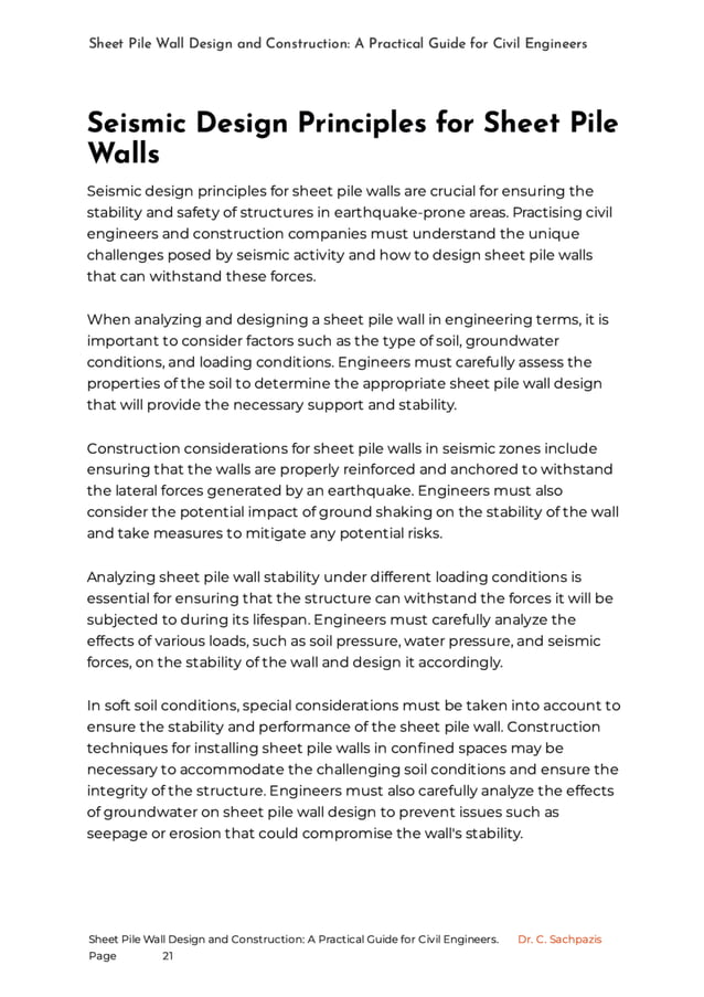 Sheet Pile Wall Design and Construction: A Practical Guide for Civil ...