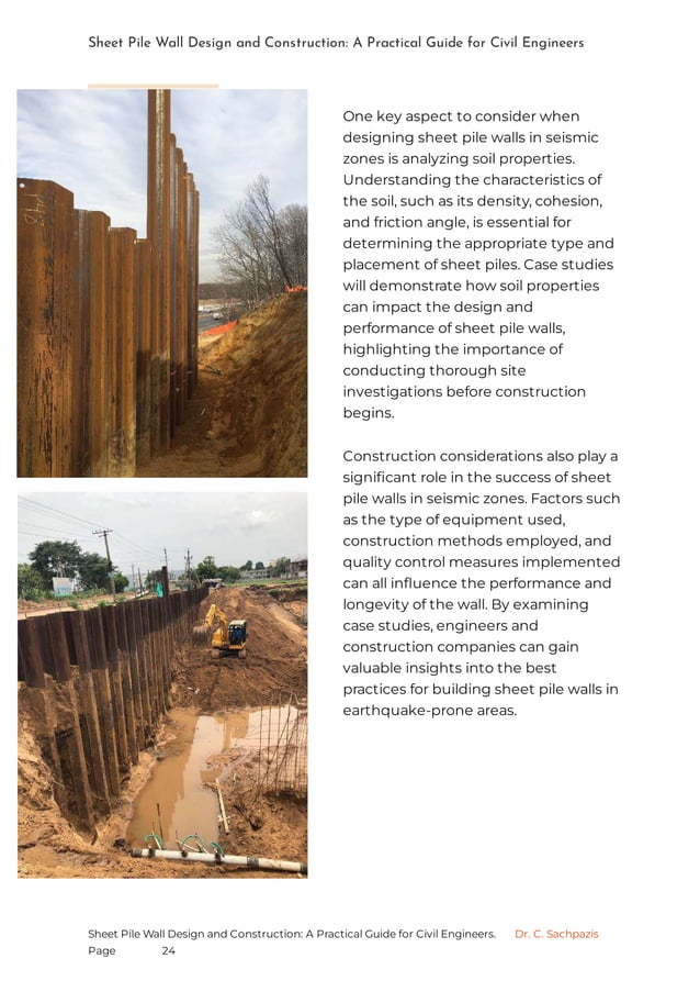 Sheet Pile Wall Design and Construction: A Practical Guide for Civil Engineers. By Dr. Costas ...