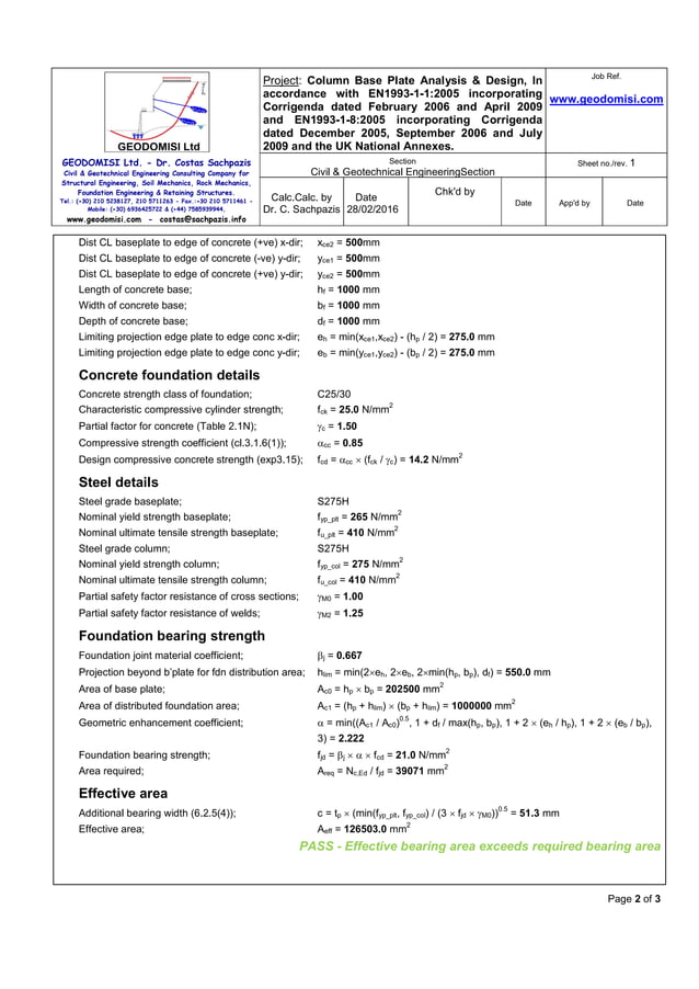 Sachpazis_CHS Column base plate to EC3 1993-1 with NA CEN | PDF
