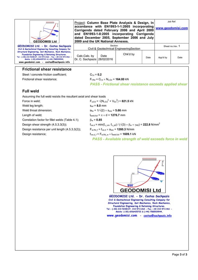 Sachpazis_CHS Column base plate to EC3 1993-1 with NA CEN | PDF