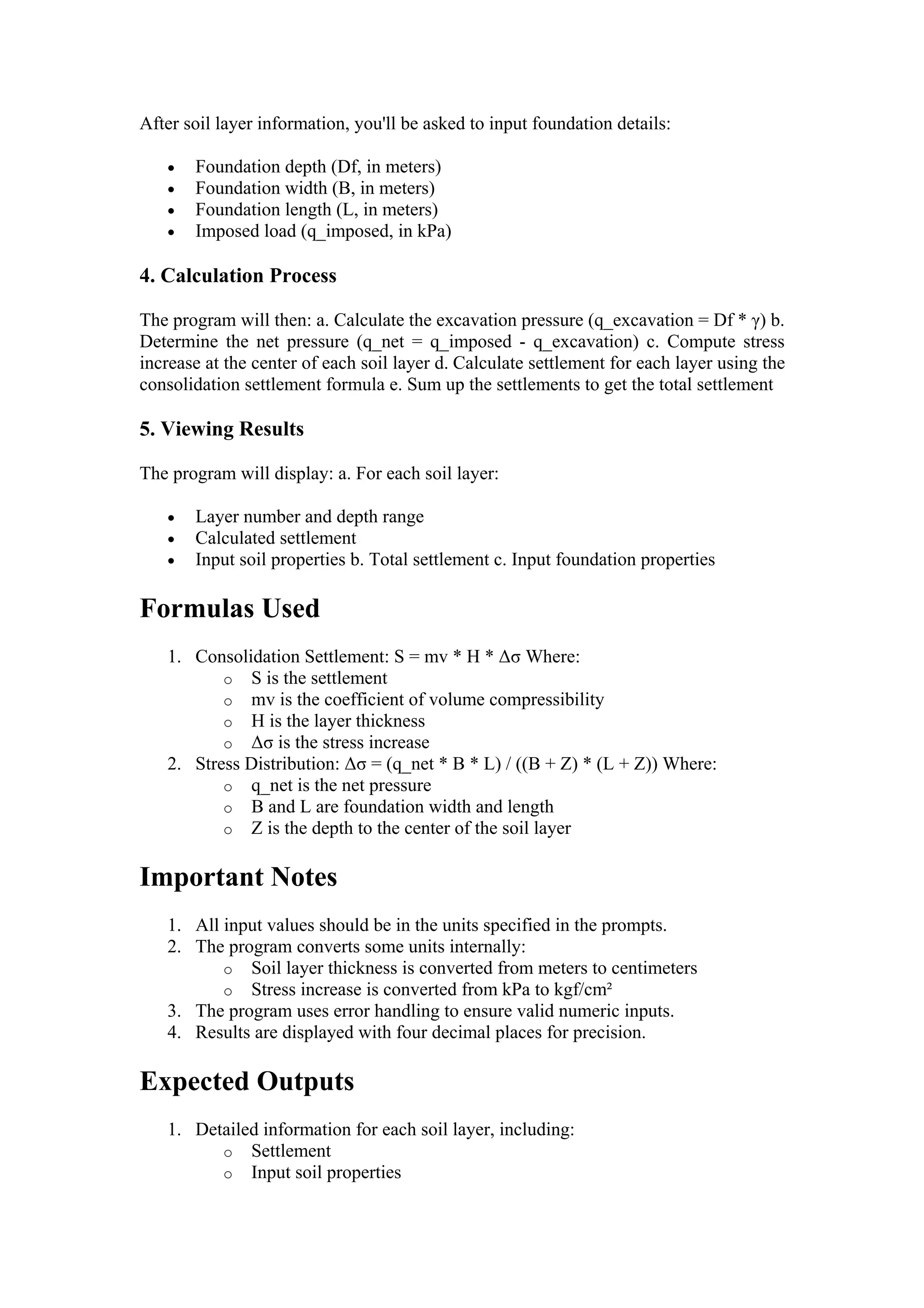 Sachpazis_Consolidation Settlement Calculation Program-The Python Code and the User Manual | PDF