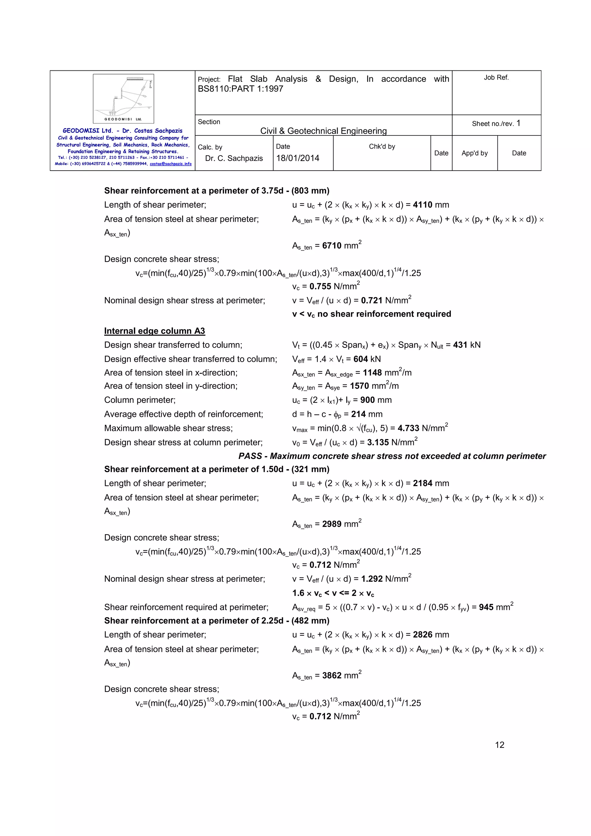 Sachpazis: Flat slab design to bs8110 part 1-1997 | PDF