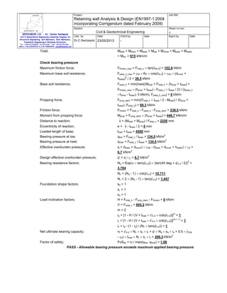 Sachpazis: Retaining wall Analysis & Design (EN1997-1:2004 ...