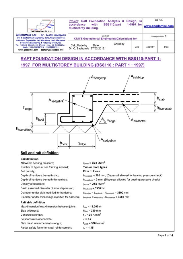Sachpazis: Raft Foundation Analysis & Design BS8110:part 1-1997_for MultiStorey Buildings | PDF ...