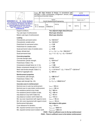 Sachpazis RC Slab Analysis and Design in accordance with EN 1992 1-1 2004-Two-Way Slab | PDF