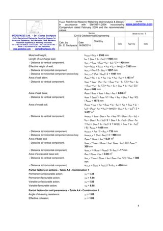 Sachpazis reinforced masonry retaining wall analysis & design, in accordance with en1997 12004 | PDF
