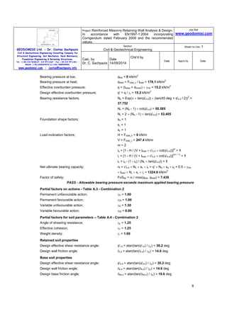 Sachpazis reinforced masonry retaining wall analysis & design, in accordance with en1997 12004 | PDF