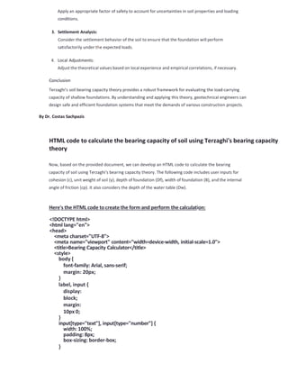Sachpazis:Terzaghi Bearing Capacity Estimation in simple terms with Calculation HTML Code ...