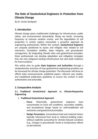 Sachpazis: The Role of Geotechnical Engineers in Protection from Climate Change | PDF
