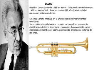 Sachs y hornbostel tarea artes | PPT