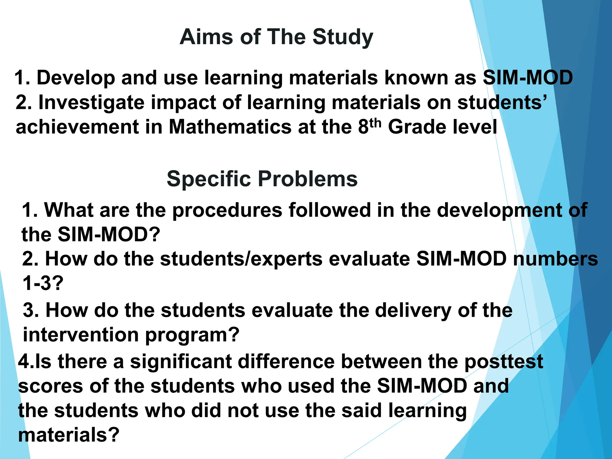 Saclao_DEVELOPMENT AND IMPACT OF SIM-MOD (STRATEGIC INTERVENTION ...