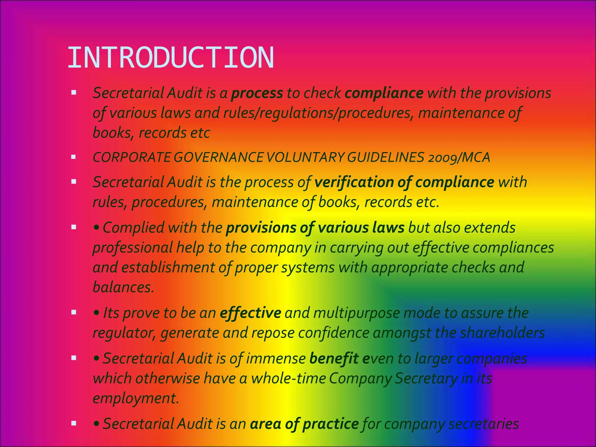 SECRETARIAL AUDIT – AN OVERVIEW | PPT