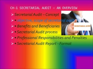 SECRETARIAL AUDIT – AN OVERVIEW | PPT