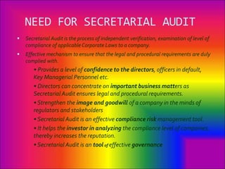 SECRETARIAL AUDIT – AN OVERVIEW | PPT