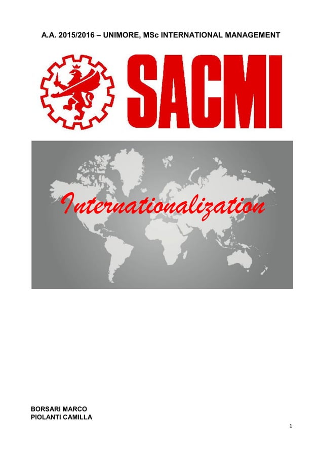 Sacmi - Internationalization | PDF