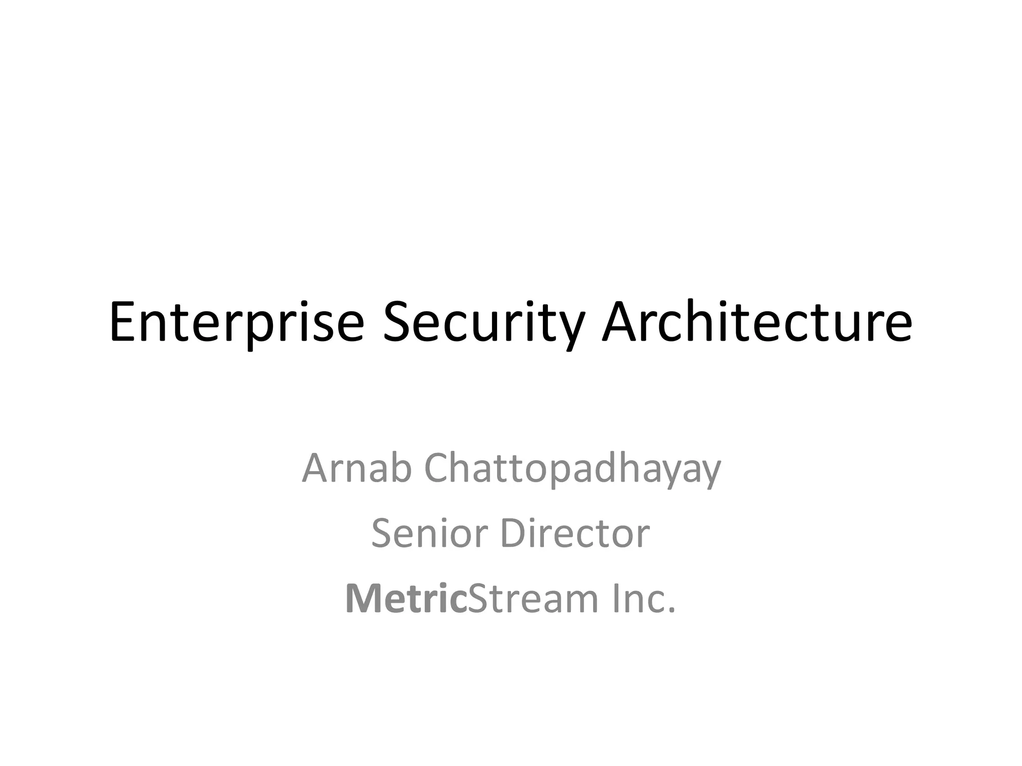Enterprise Security Architecture Pdf Computer Software And Applications Computing