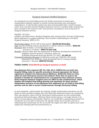 Surgical Assistant Cost-Benefit Analysis | PDF