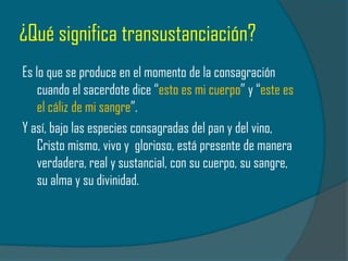 Sacramento de la Eucaristía | PPTX