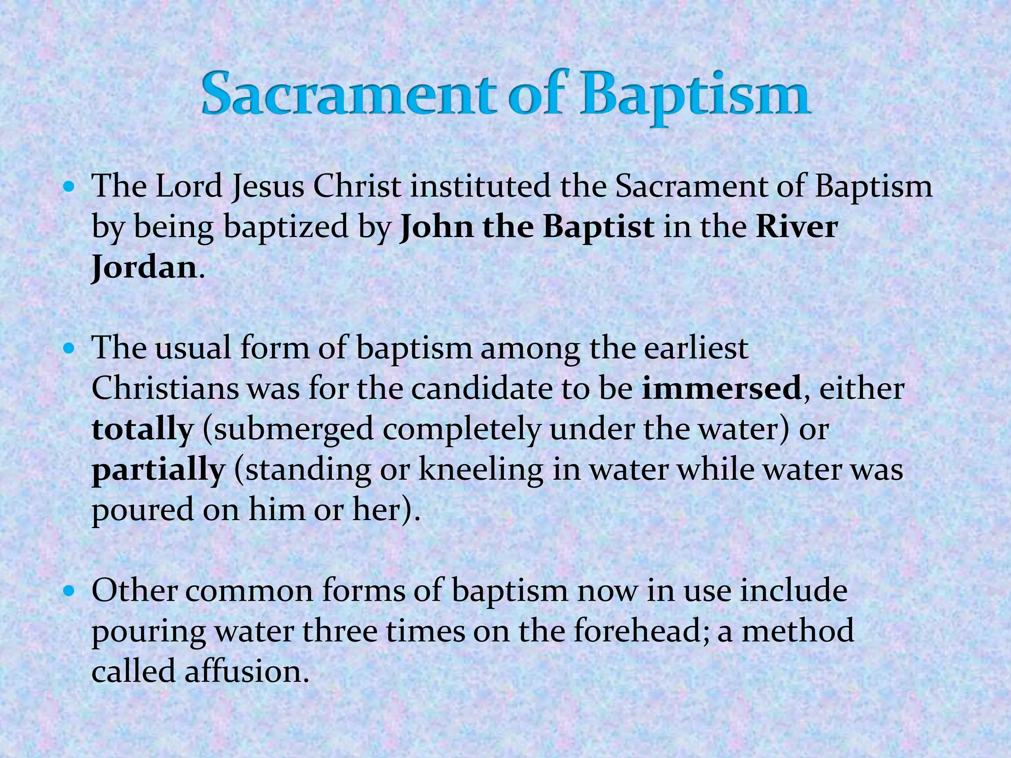 Sacrament of baptism | PPTX