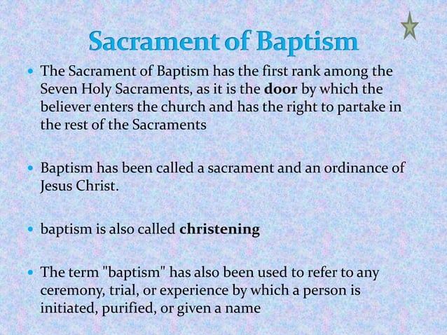 Sacrament of baptism | PPTX