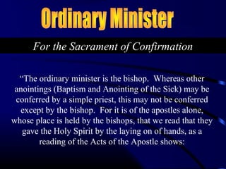 Sacrament of Confirmation | PPT