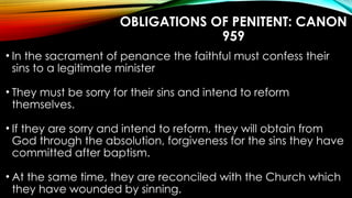 THE SACRAMENT OF RECONCILIATION / PENANCE IN THE ROMAN CATHOLIC CHURCH ...