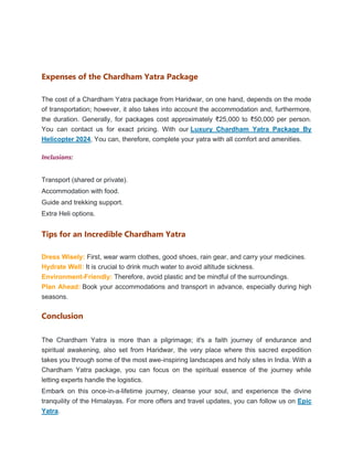 Sacred Chardham Yatra Package from Haridwar | PDF