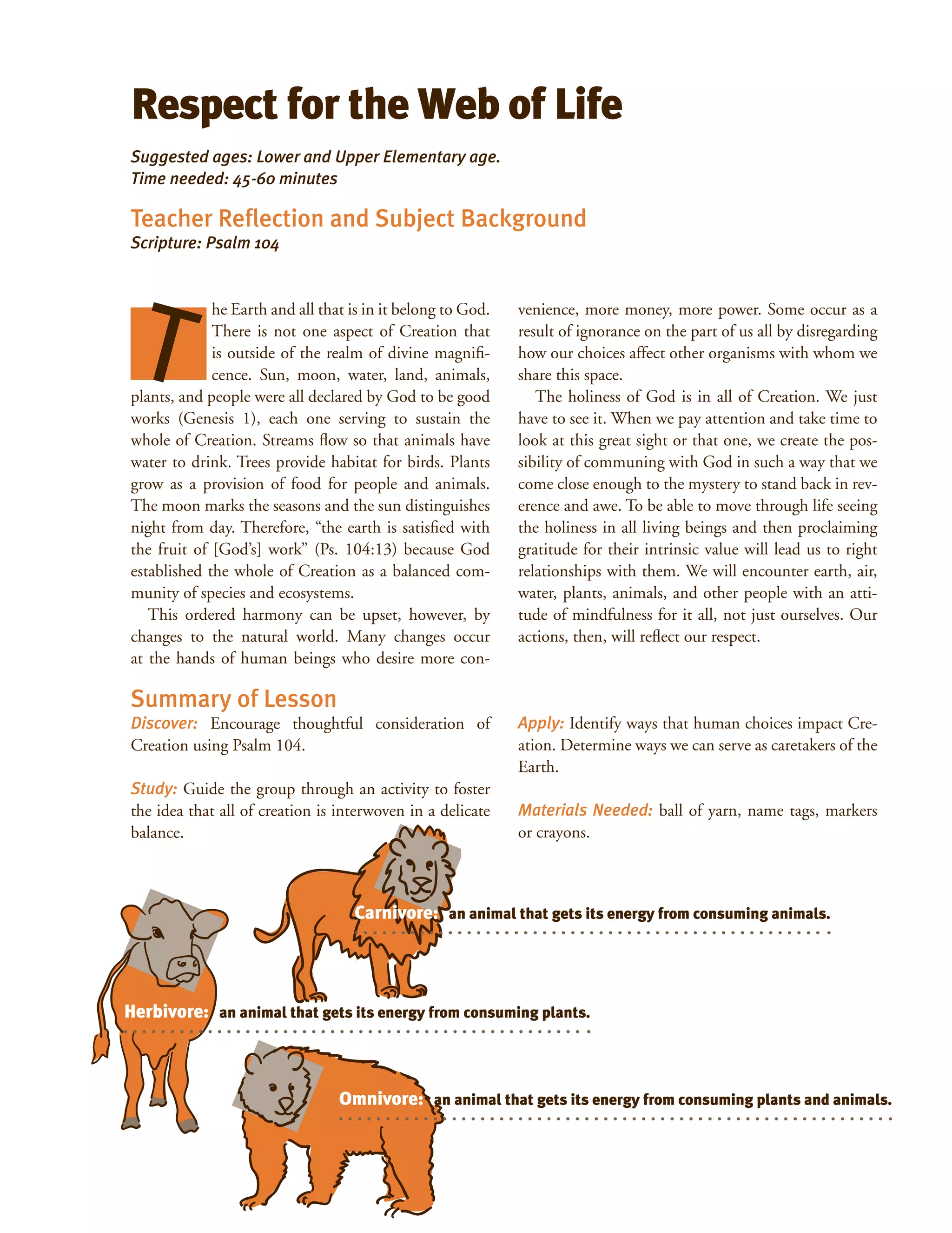 Sacred Food Part Two: Respect for the Web of Life | PDF