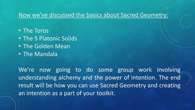 Permaculture and Sacred Geometry Workshop | PPTX