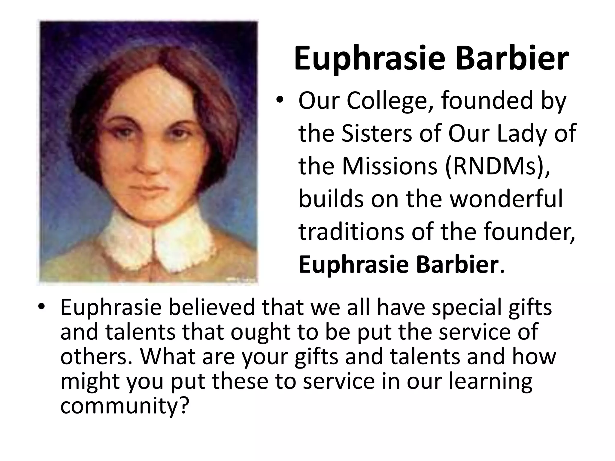 Sacred heart & euphrasie barbier | PPTX