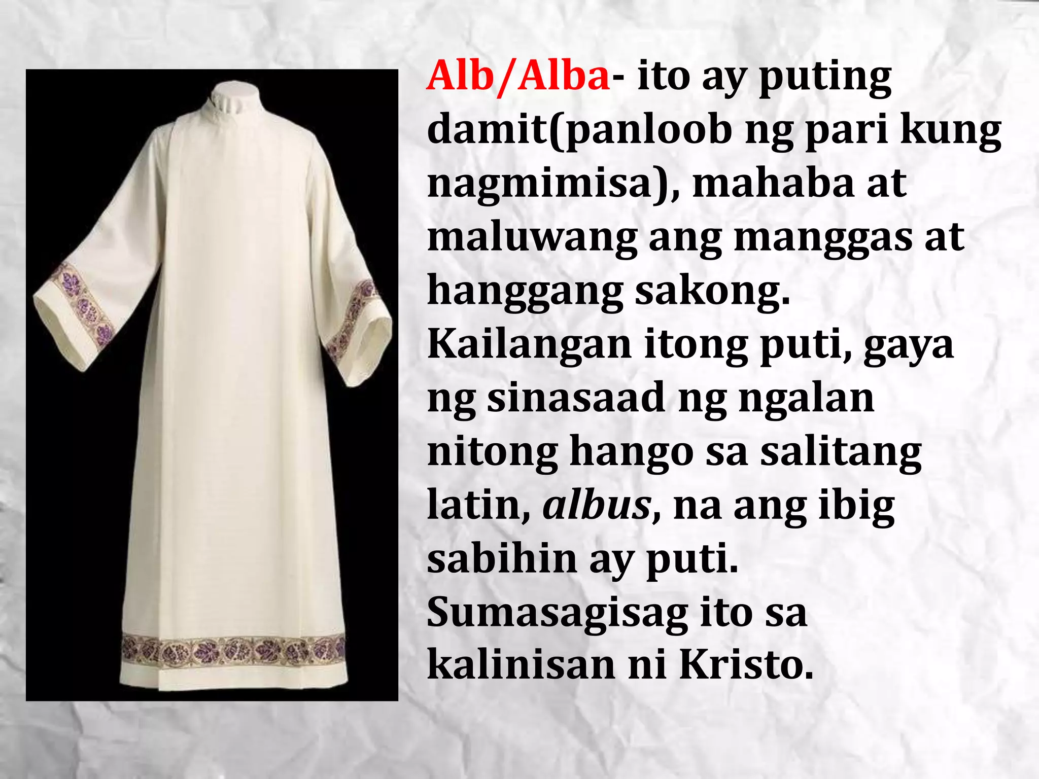 Sacred vessels, books, vestmets | PPTX