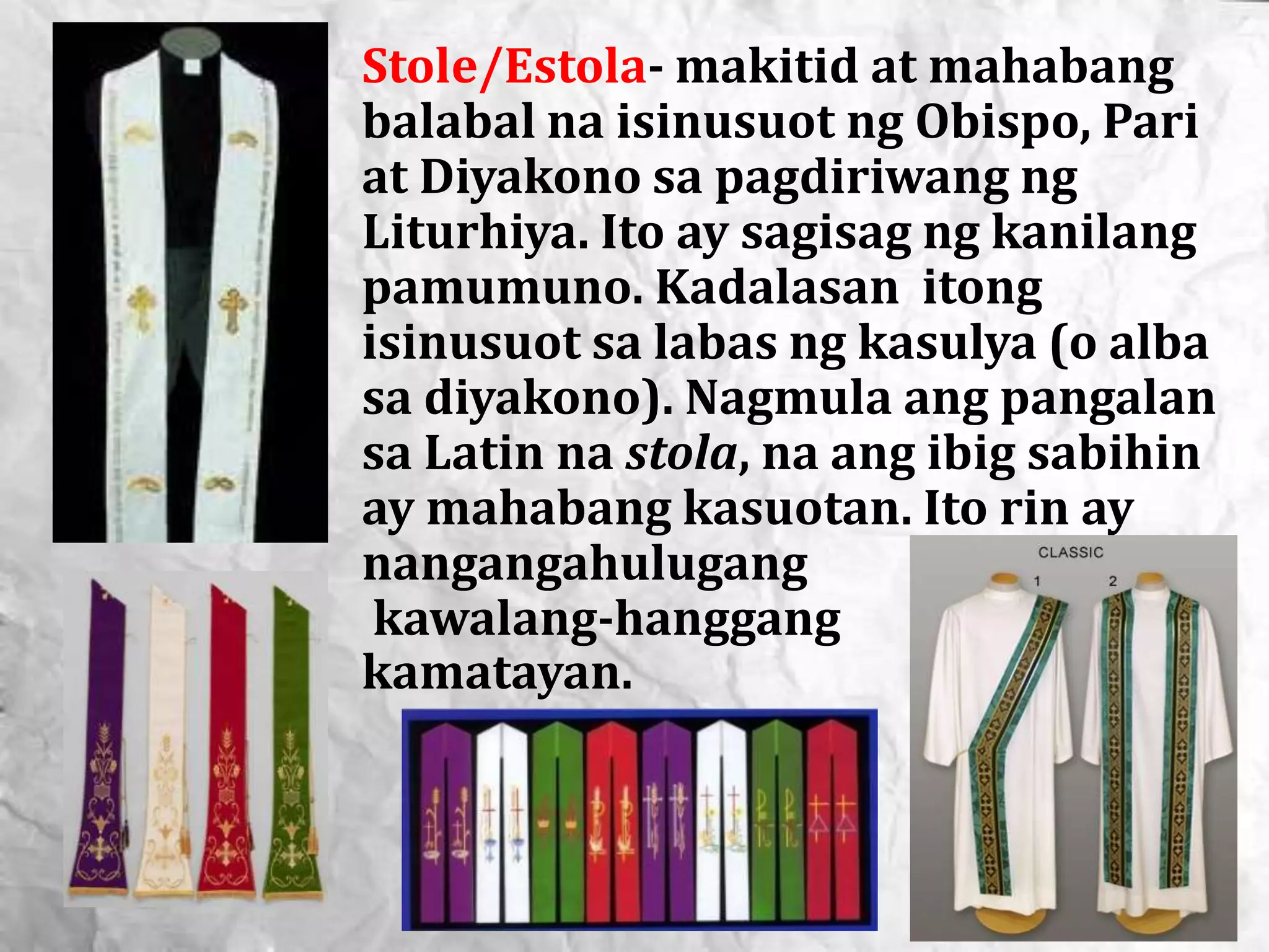 Sacred vessels, books, vestmets | PPTX