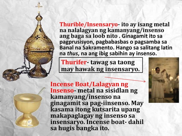 Sacred vessels, books, vestmets | PPTX