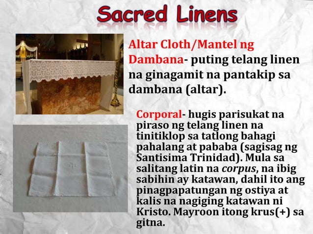 Sacred vessels, books, vestmets | PPTX