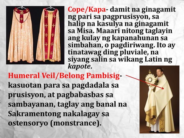 Sacred vessels, books, vestmets | PPTX