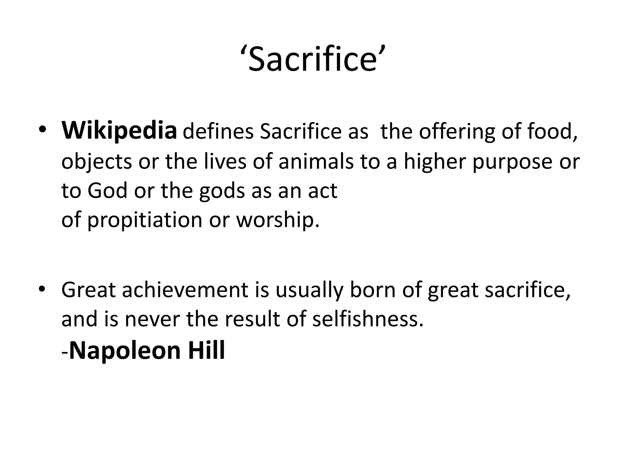 Sacrifice | PPTX