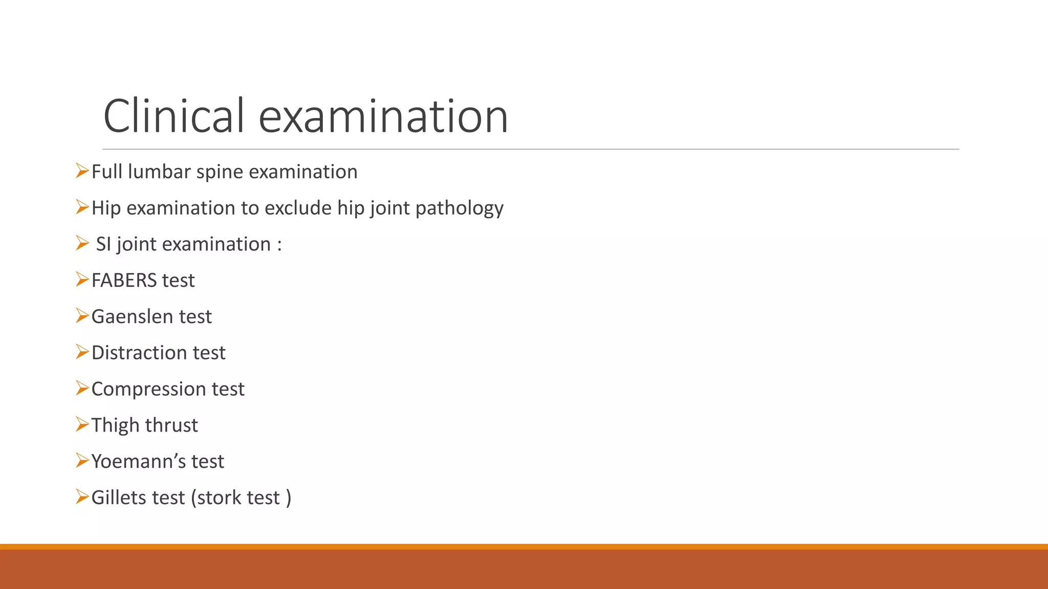 Sacroiliac joint as a cause of back pain | PPTX