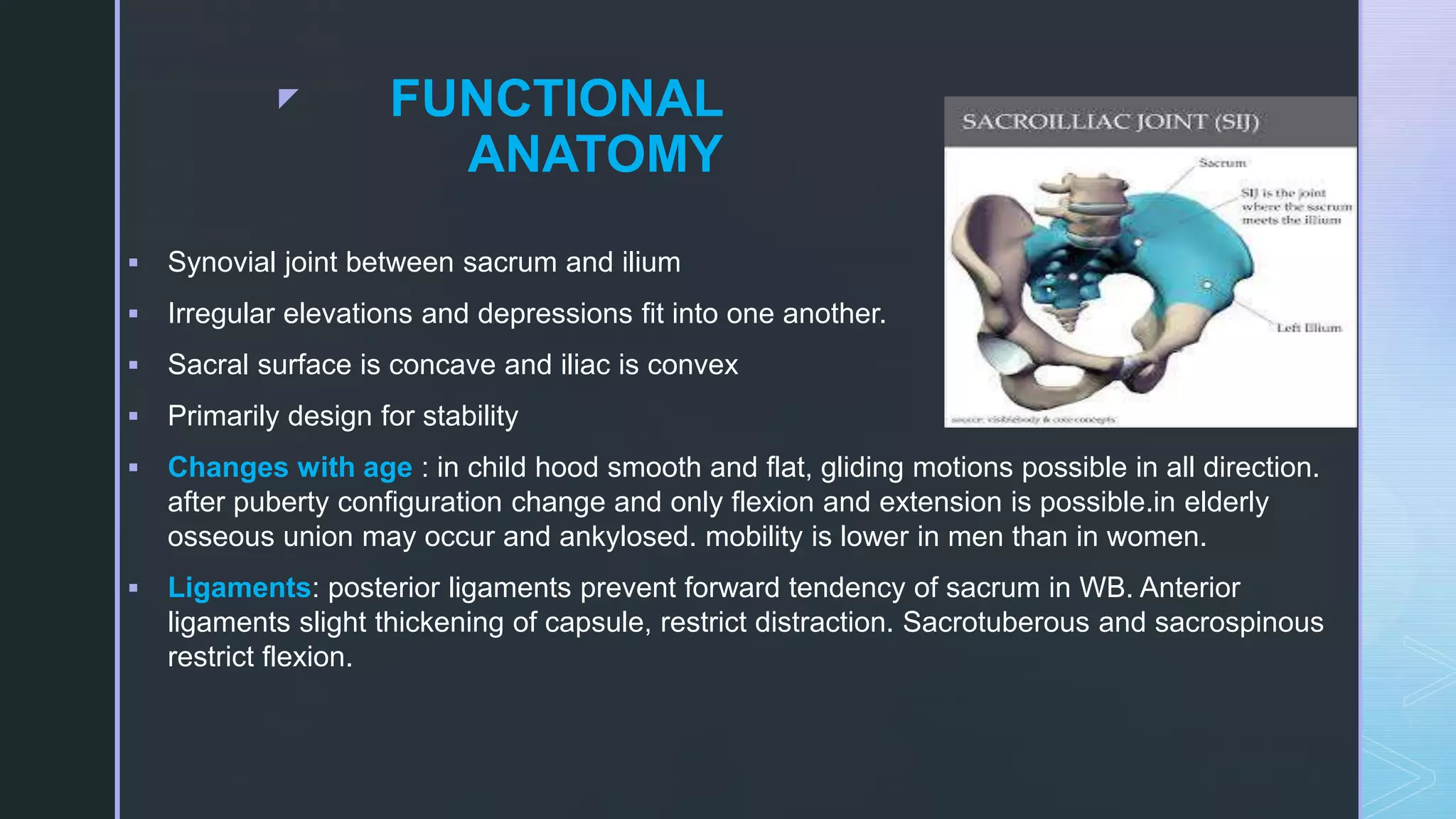Sacroiliac joint dysfunction | PPTX