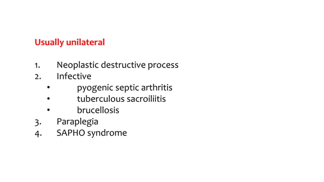 Sacroiliitis | PPTX | Digestive Disorders | Diseases and Conditions