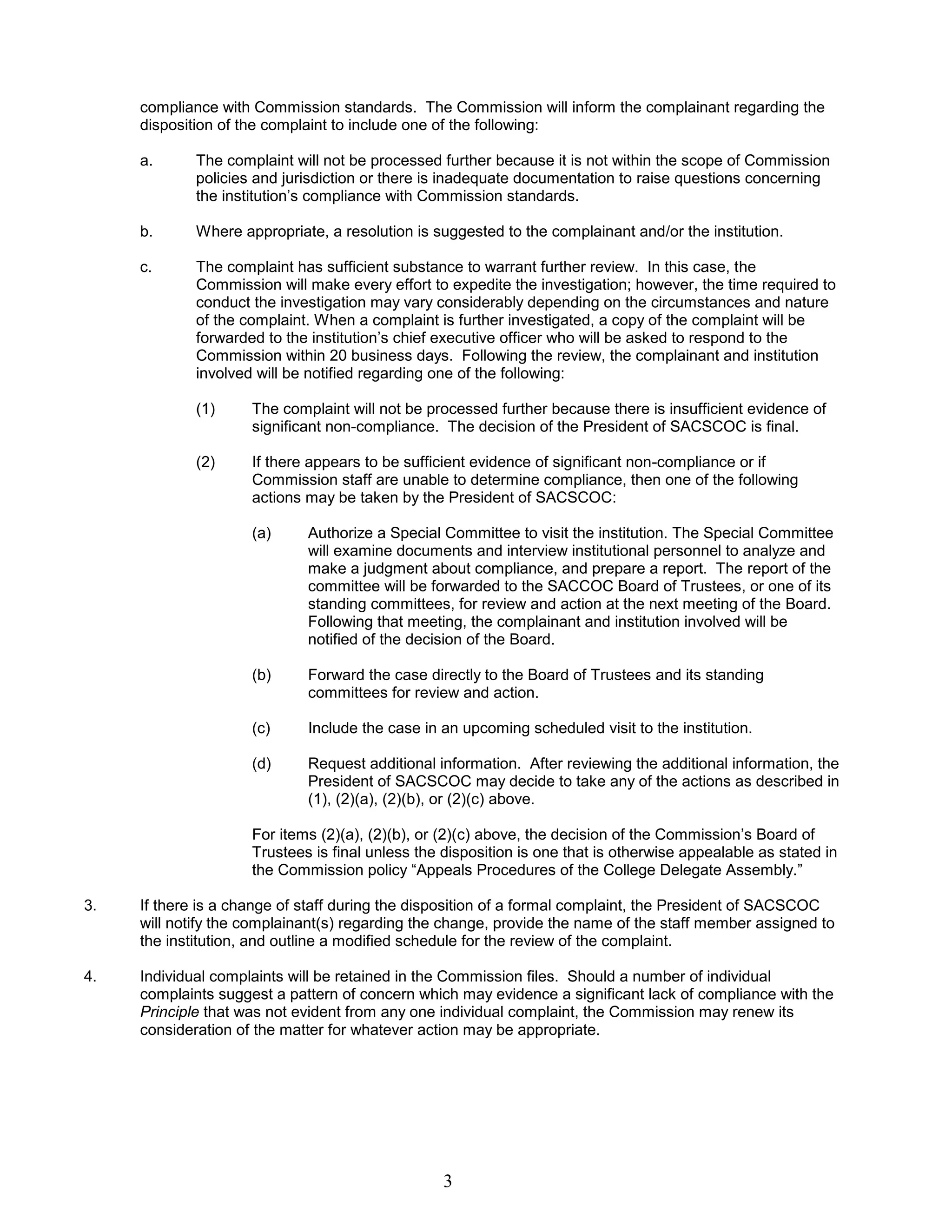 Sacs complaintpolicy | PDF