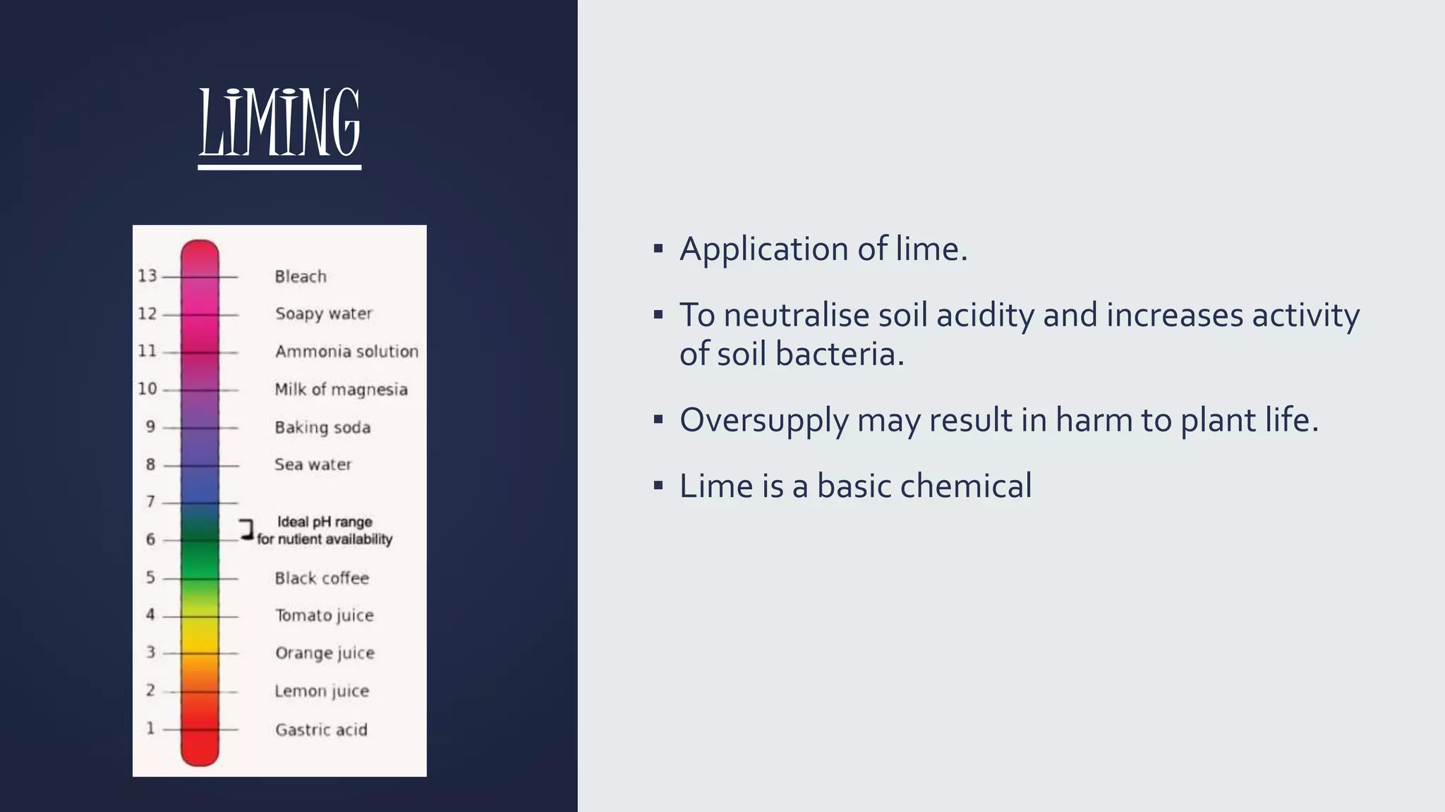 LIME REQUIREMENT AND LIMING MATERIALS FOR ACIDIC SOIL | PPTX