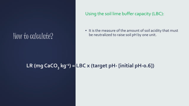 LIME REQUIREMENT AND LIMING MATERIALS FOR ACIDIC SOIL | PPTX ...