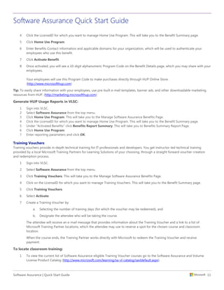 Microsoft Software Assurance Customer Quick Start Guide | PDF