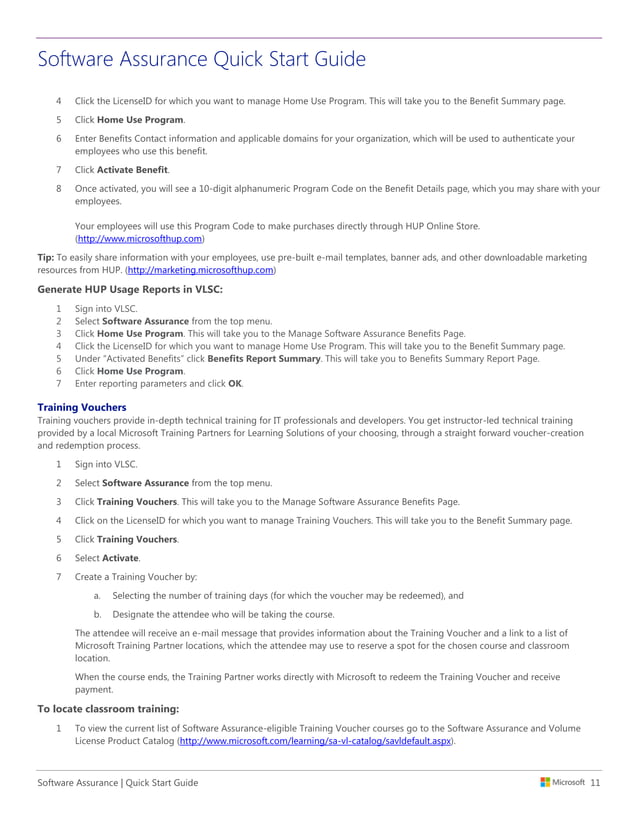 Microsoft Software Assurance Customer Quick Start Guide | PDF