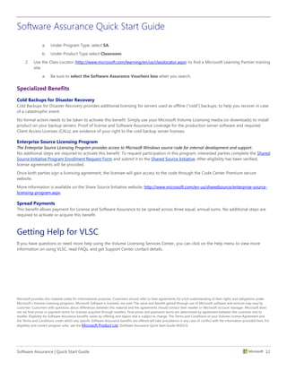 Microsoft Software Assurance Customer Quick Start Guide | PDF
