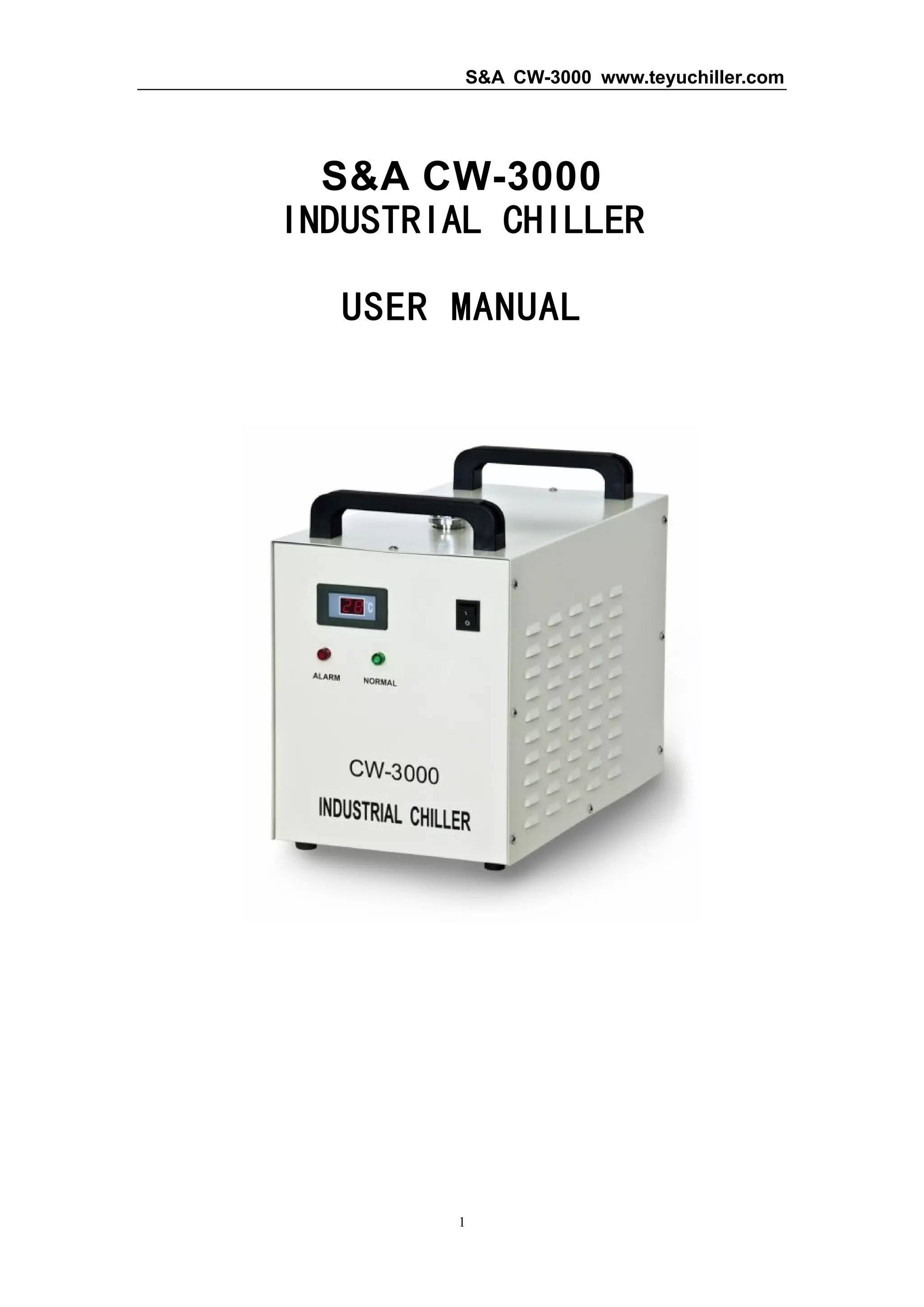 S&a cw 3000 industrial water cooler | PDF