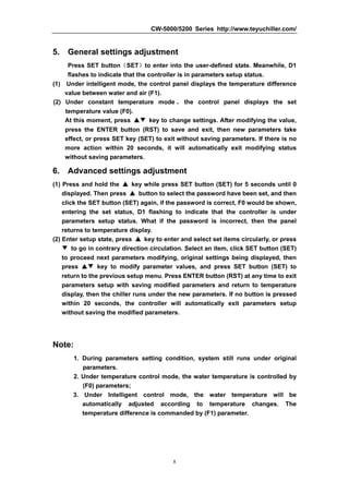 S&a cw 5000,5200 industrial water chiller | PDF